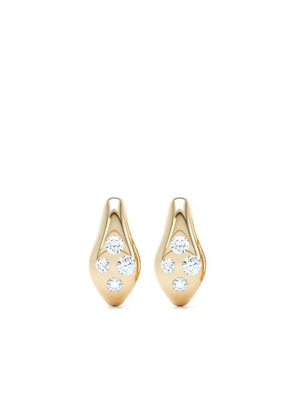 LOEV 14kt Recycled Yellow Diamond Huggie Earrings - Gold