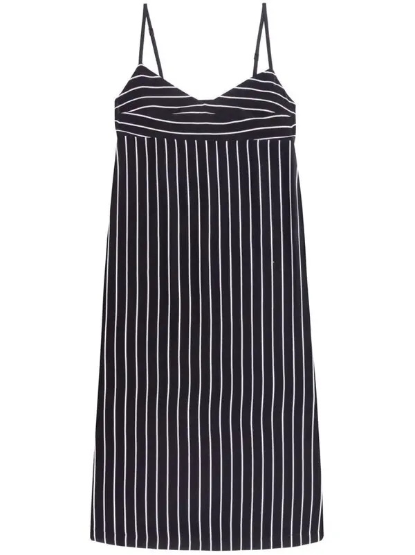 HANDRED Stripes Silk Midi Dress