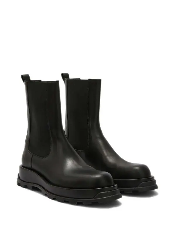 JIL SANDER Leather Ankle Boots