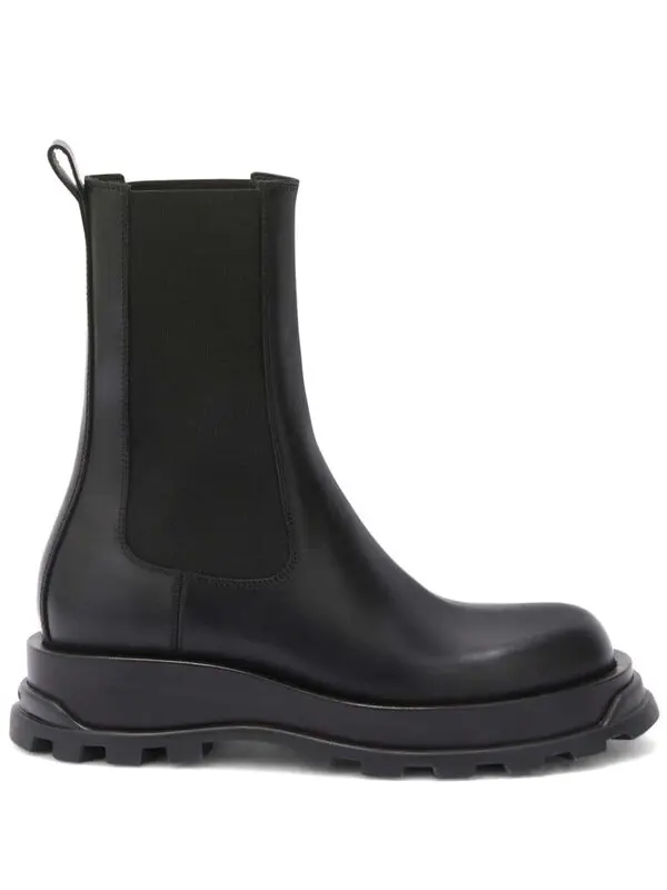 JIL SANDER Leather Chelsea Boots - Black