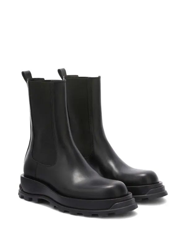 JIL SANDER Leather Chelsea Boots - Black