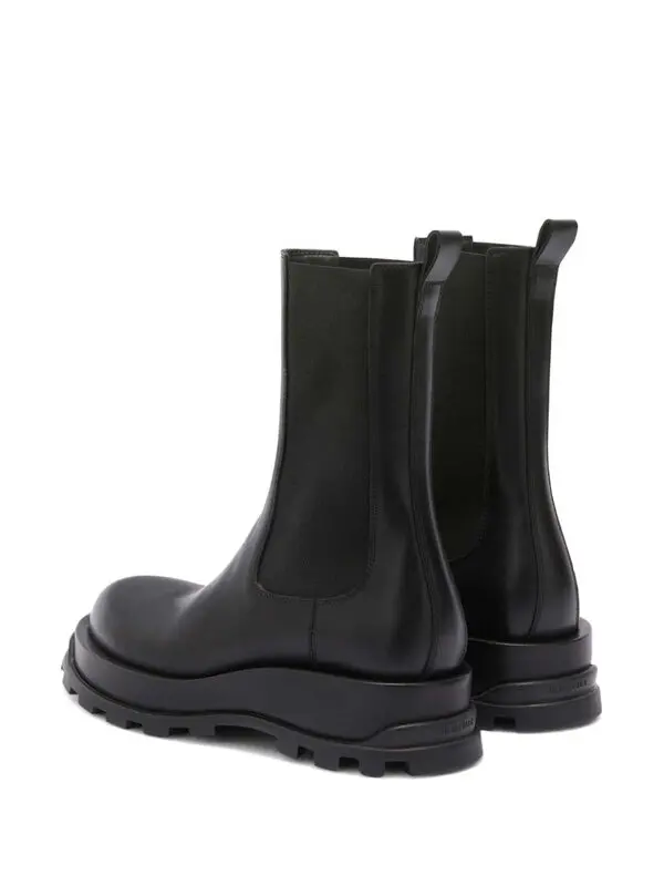 JIL SANDER Leather Chelsea Boots - Black