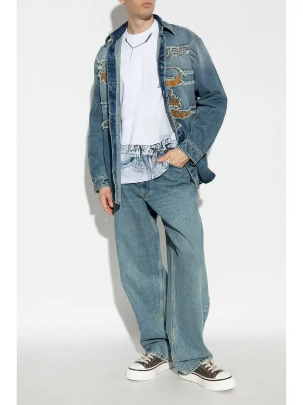 Y/project Distressed Denim Shirt - Blue