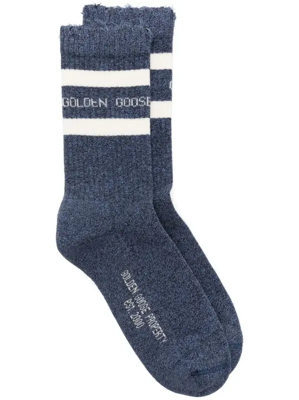 GOLDEN GOOSE Stripes And Logo Socks
