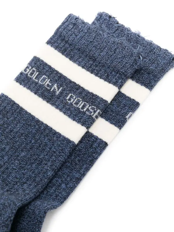 GOLDEN GOOSE Stripes And Logo Socks
