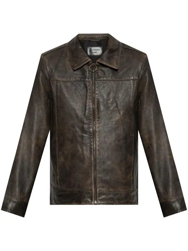 ALLSAINTS Alkan Leather Jacket - Brown