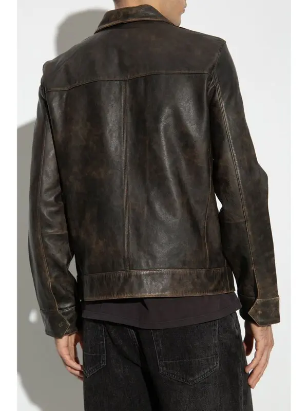 ALLSAINTS Alkan Leather Jacket - Brown