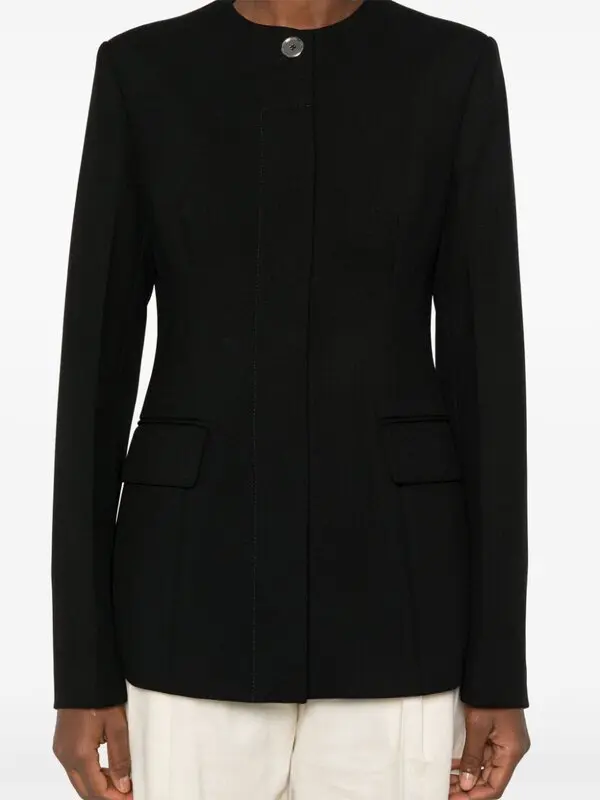 TOTEME Collarless Cinched Jacket - Black