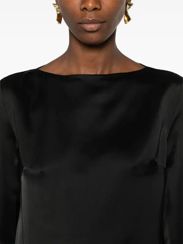 TOTEME Long-sleeve Satin Top - Black