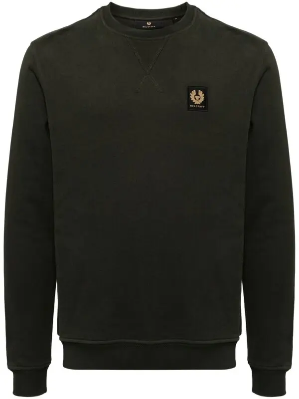 Belstaff Logo-patch Cotton Sweatshirt - Green