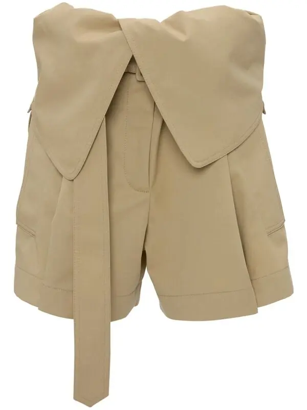 JW Anderson Fold-over Trench Shorts - Neutrals