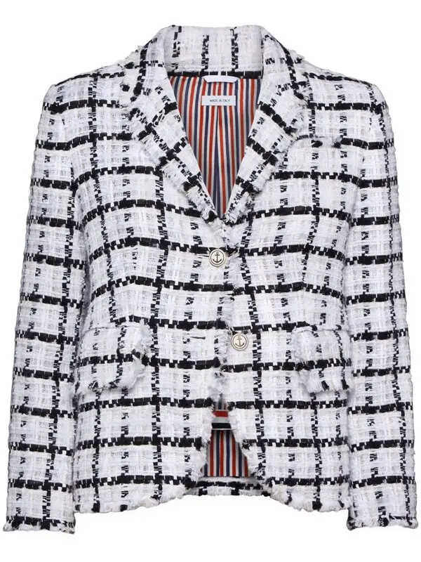 Thom Browne Checked Blazer - White