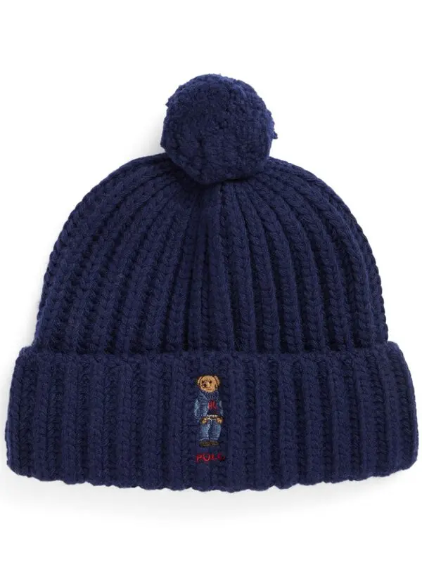 Polo Ralph Lauren Bear Pom-pom Beanie - Blue