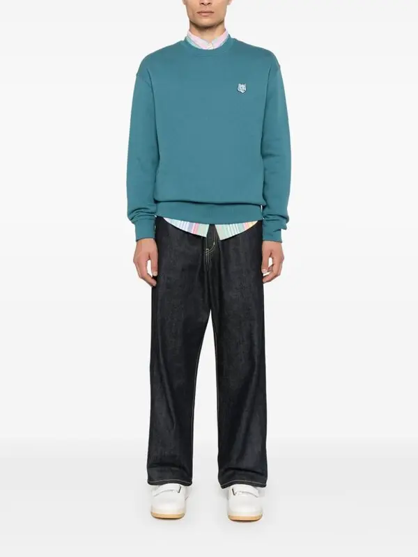 Maison Kitsuné Bold Fox Head Patch Sweatshirt - Blue