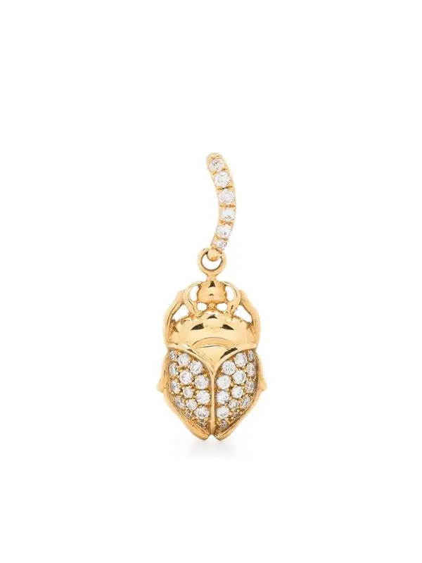 AURÉLIE BIDERMANN 18kt Yellow Diamond Beetle Pendant - Gold
