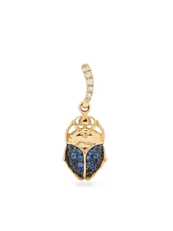 AURÉLIE BIDERMANN 18kt Yellow Beetle Sapphire Pendant - Gold