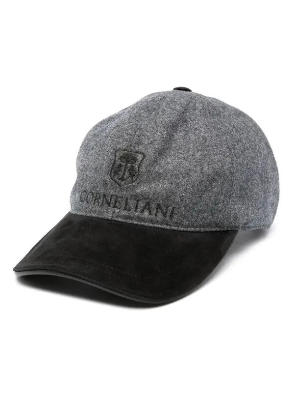 Corneliani Logo-embroidered Cap - Grey