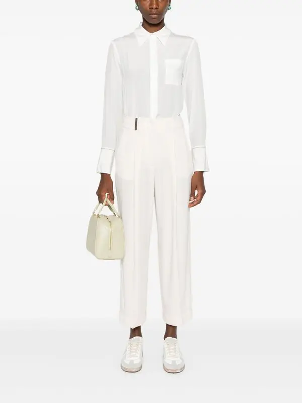 Peserico Pleated Straight-leg Trousers - Neutrals