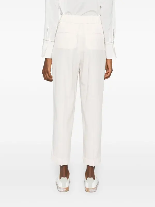 Peserico Pleated Straight-leg Trousers - Neutrals