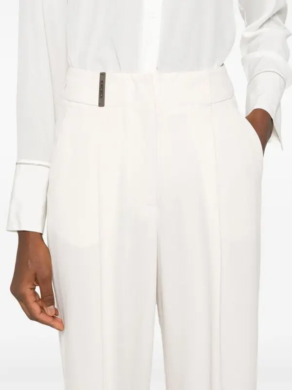 Peserico Pleated Straight-leg Trousers - Neutrals