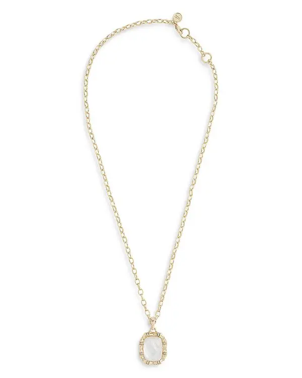 ANABEL ARAM Bamboo Stone Pendant Necklace - White/gold