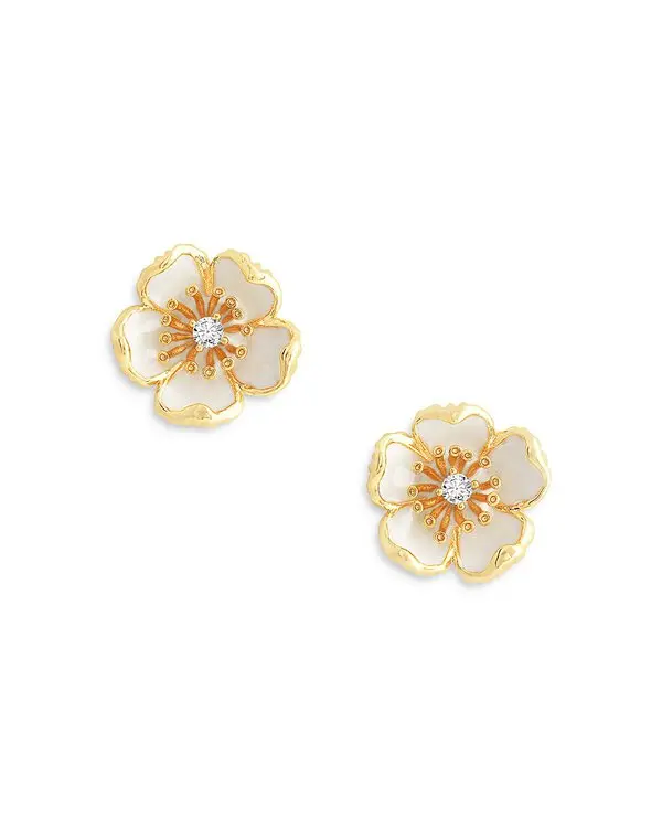 ANABEL ARAM Wildflower Stud Earrings - Cream/gold