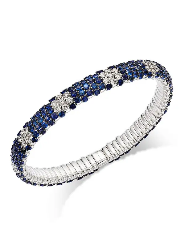 ZYDO 18k White Gold Sapphire And Diamond Bracelet - Blue/white