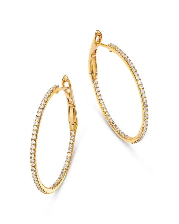 Bloomingdale'S 14k Yellow Diamond Hoop Earrings 1.0 Tcw - Gold