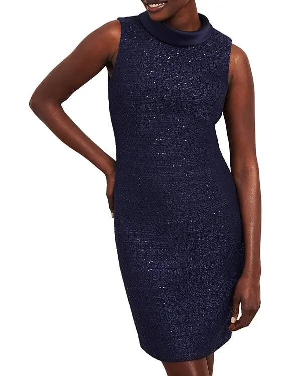 HOBBS LONDON Prisha Tweed Dress - Midnight Navy
