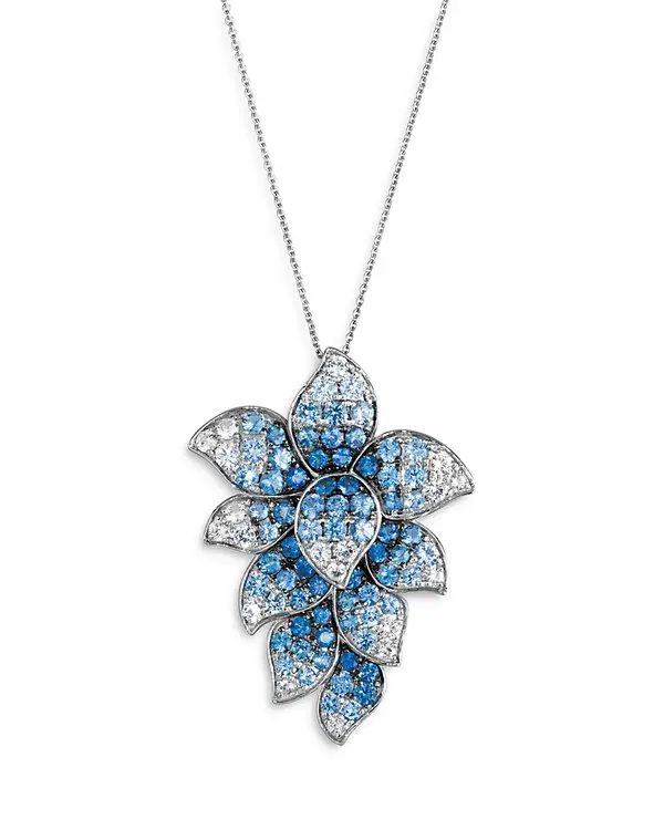 Bloomingdale'S Sapphire And White Sapphire Pendant Necklace - Blue/white