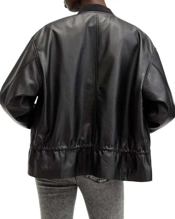 ALLSAINTS Sofi Leather Bomber Jacket - Black