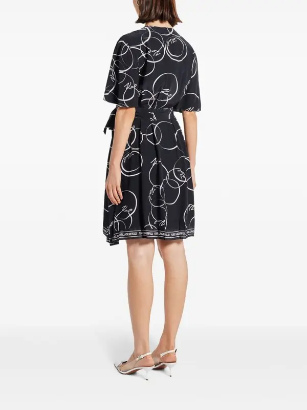 Karl Lagerfeld Circle-print Wrap Dress