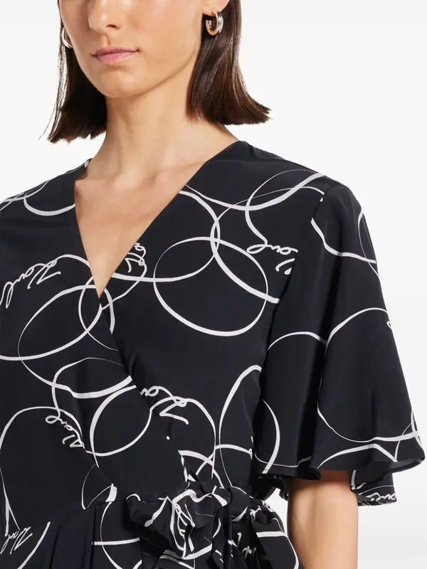 Karl Lagerfeld Circle-print Wrap Dress