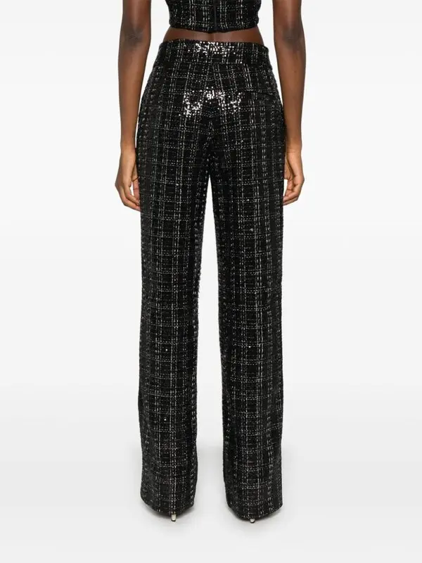 GENNY Sequinned Plaid Trousers