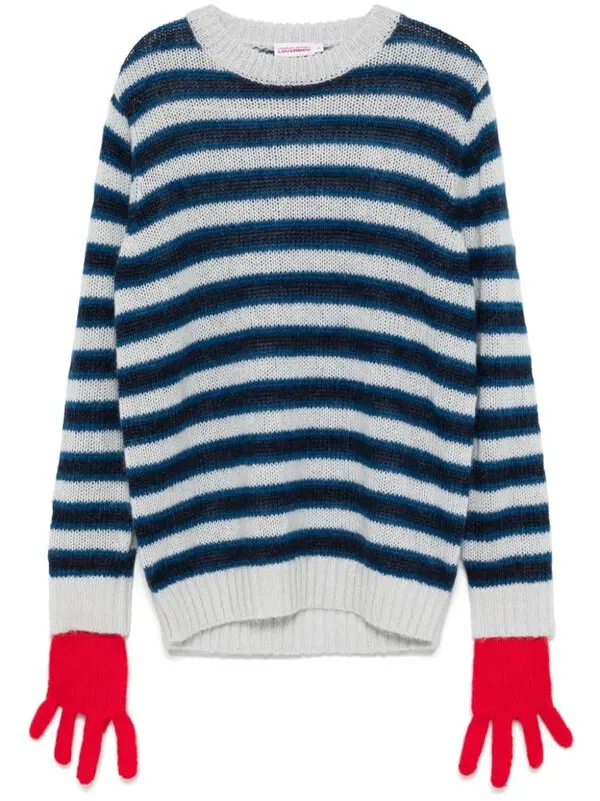 CHARLES JEFFREY Mohair Jumper With Gloves - Blue