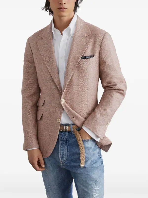 Brunello Cucinelli Herringbone Linen Blazer