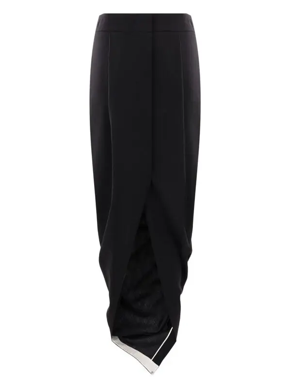 QUIRA Draped Midi Skirt