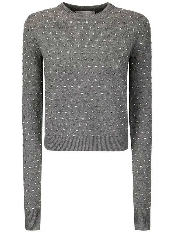 Sportmax Crystal-embellished Sweater - Grey