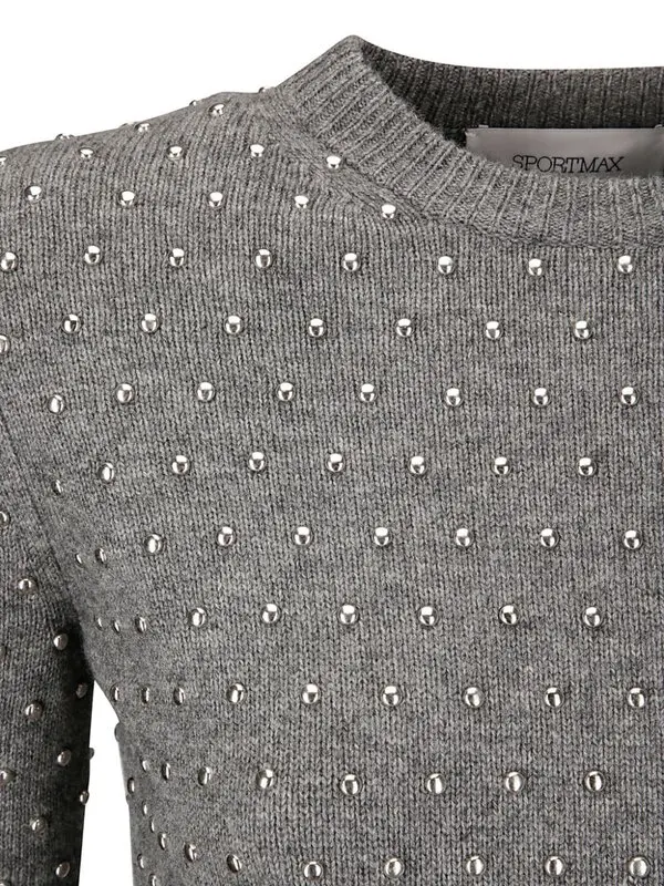 Sportmax Crystal-embellished Sweater - Grey