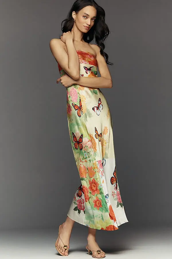 Anthropologie Tilda Butterfly Print Slip Dress
