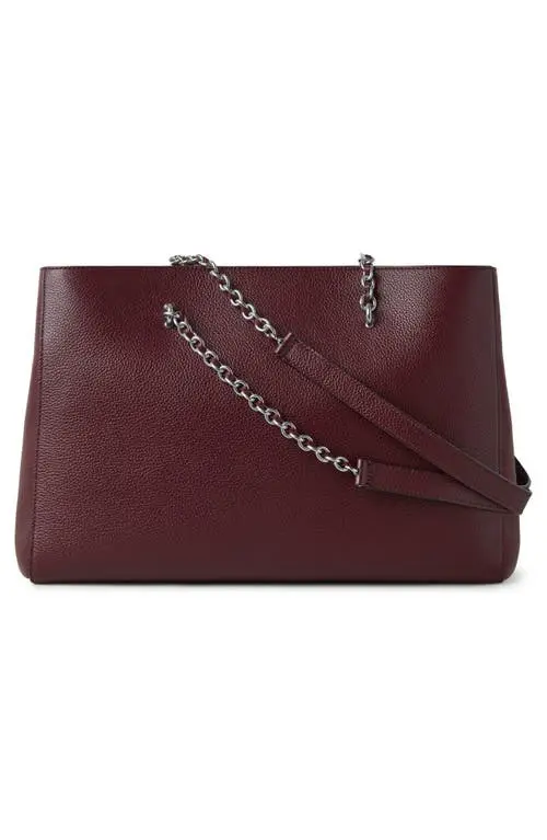 Mulberry Lily Chain Leather Tote - Black Cherry