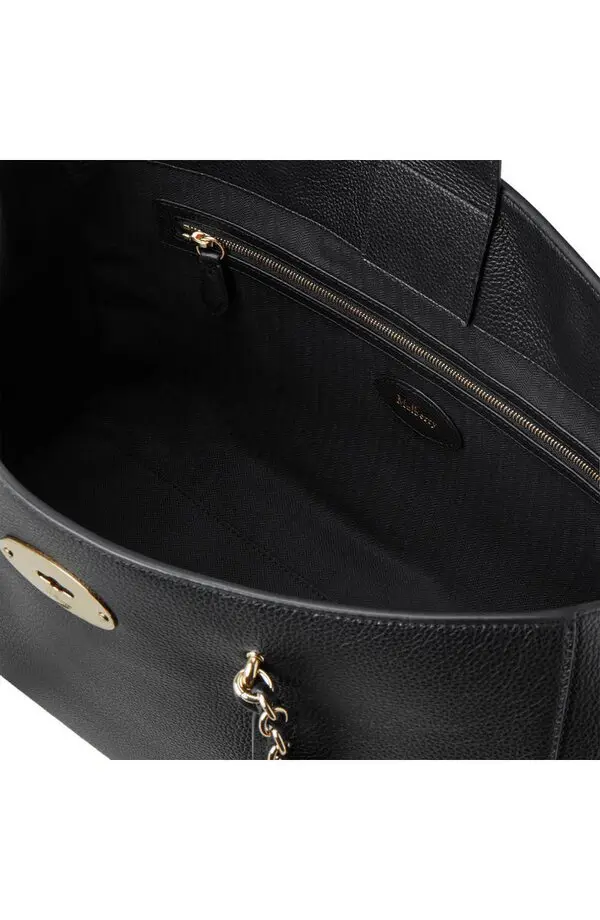 Mulberry Lily Chain Leather Tote - Black