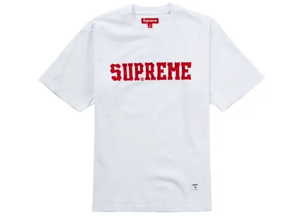 Supreme Twill Applique Short Sleeve Top - White