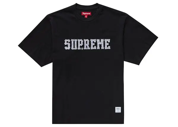 Supreme Twill Applique Short Sleeve Top - Black