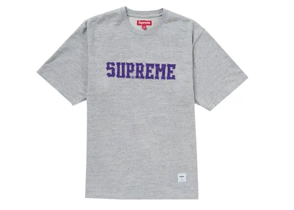 Supreme Twill Applique Short Sleeve Top - Heather Grey