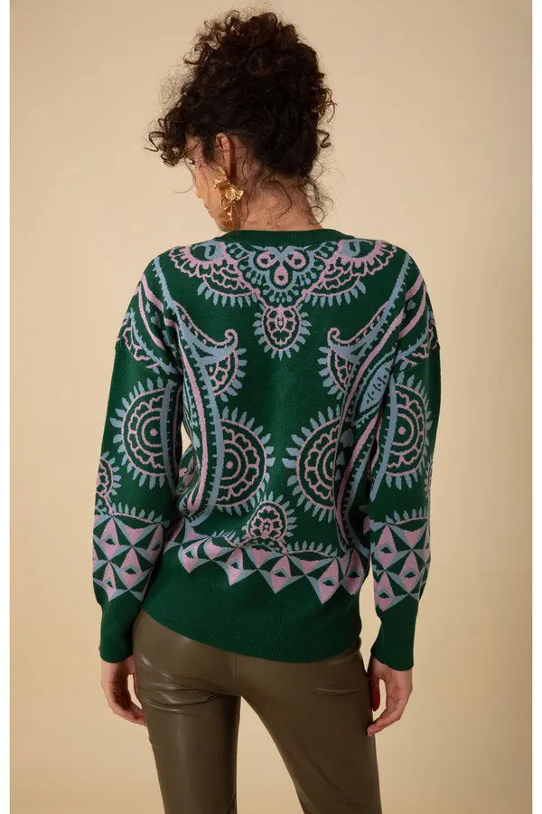 Hale Bob Gwendolyn Jacquard Sweater - Green