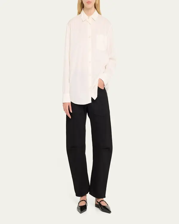 NILI LOTAN Shon Curved Denim Pants