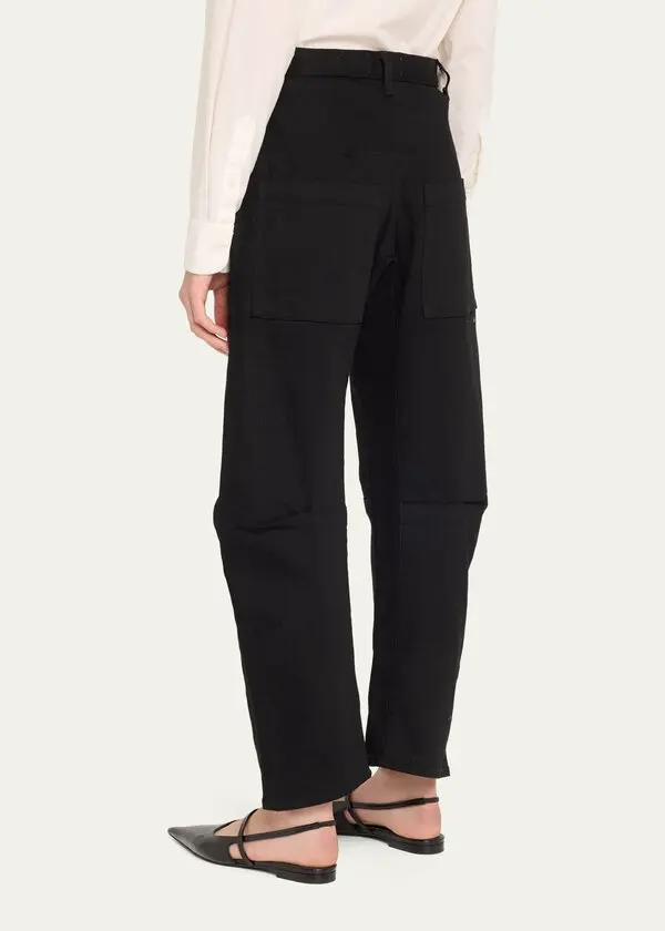 NILI LOTAN Shon Curved Denim Pants