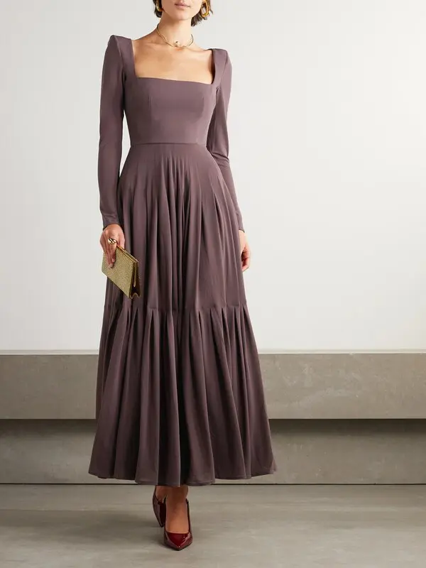 alex perry brown dress Alex Perry Steel Midi Dress in Chocolate