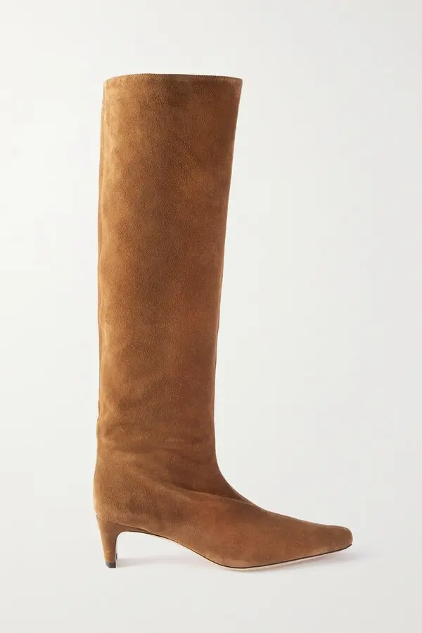 Staud Wally Suede Knee Boots - Brown